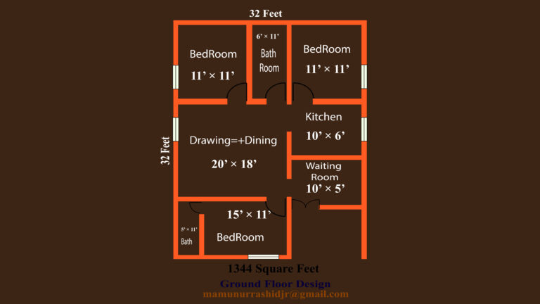 Three Bed Room House Plan - Edusupport BD